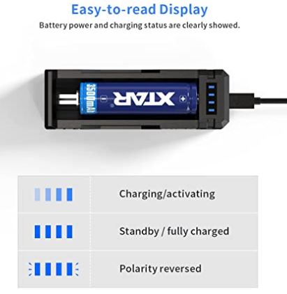 XTAR SC1 Li-ion Fast Rechargeable Battery Charger – Night Eyes Lights, LLC
